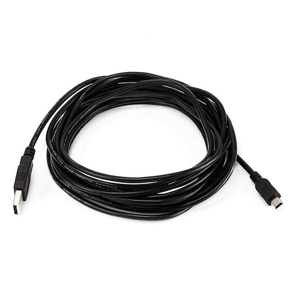 USB 2.0 A Male to Mini B 5pin 28/28AWG Cable - Black - PrimeCables®