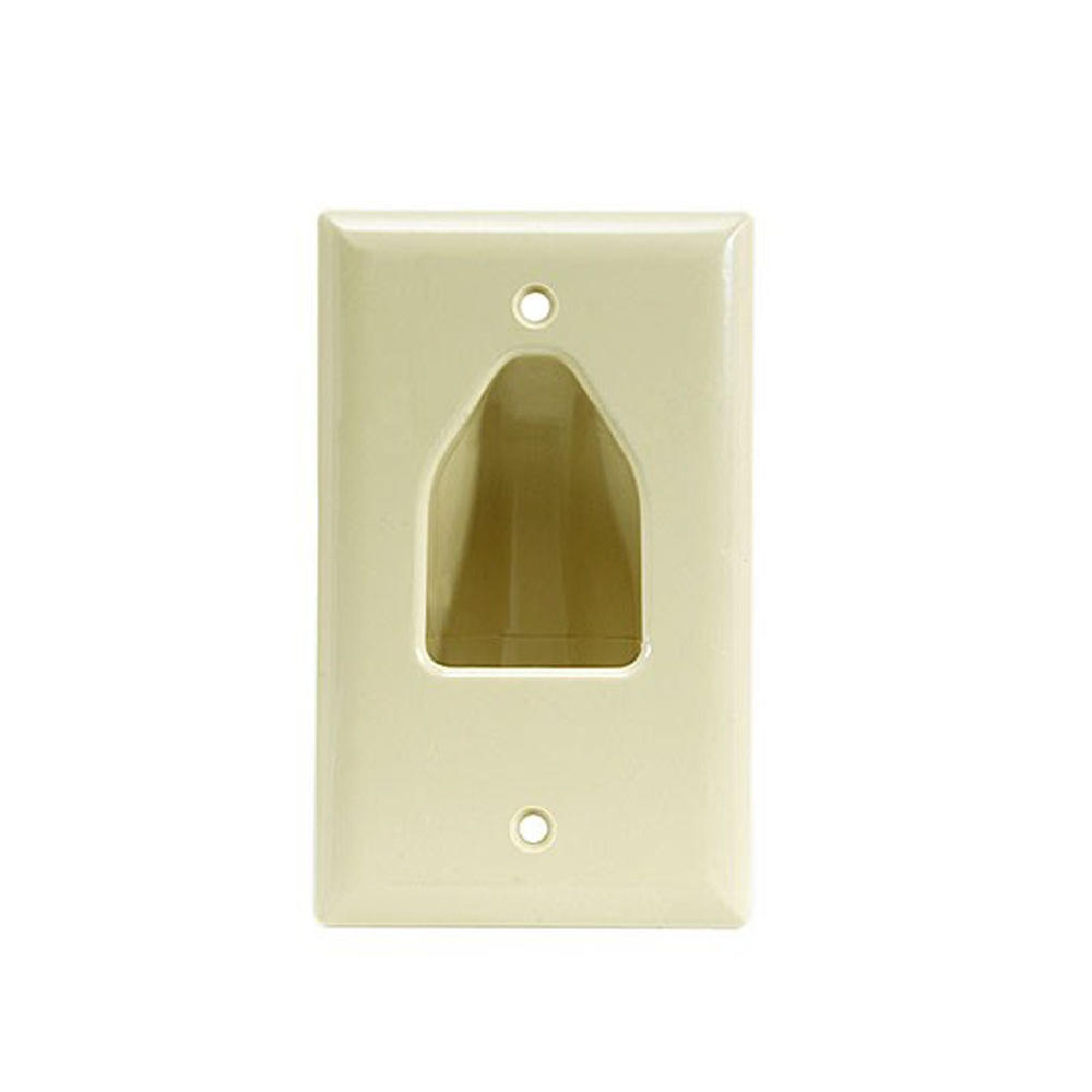 1-Gang Recessed Low Voltage Cable Wall Plate, White - Monoprice®
