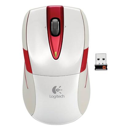 Logitech Wireless Mouse M525 - White/Red (910-002700)