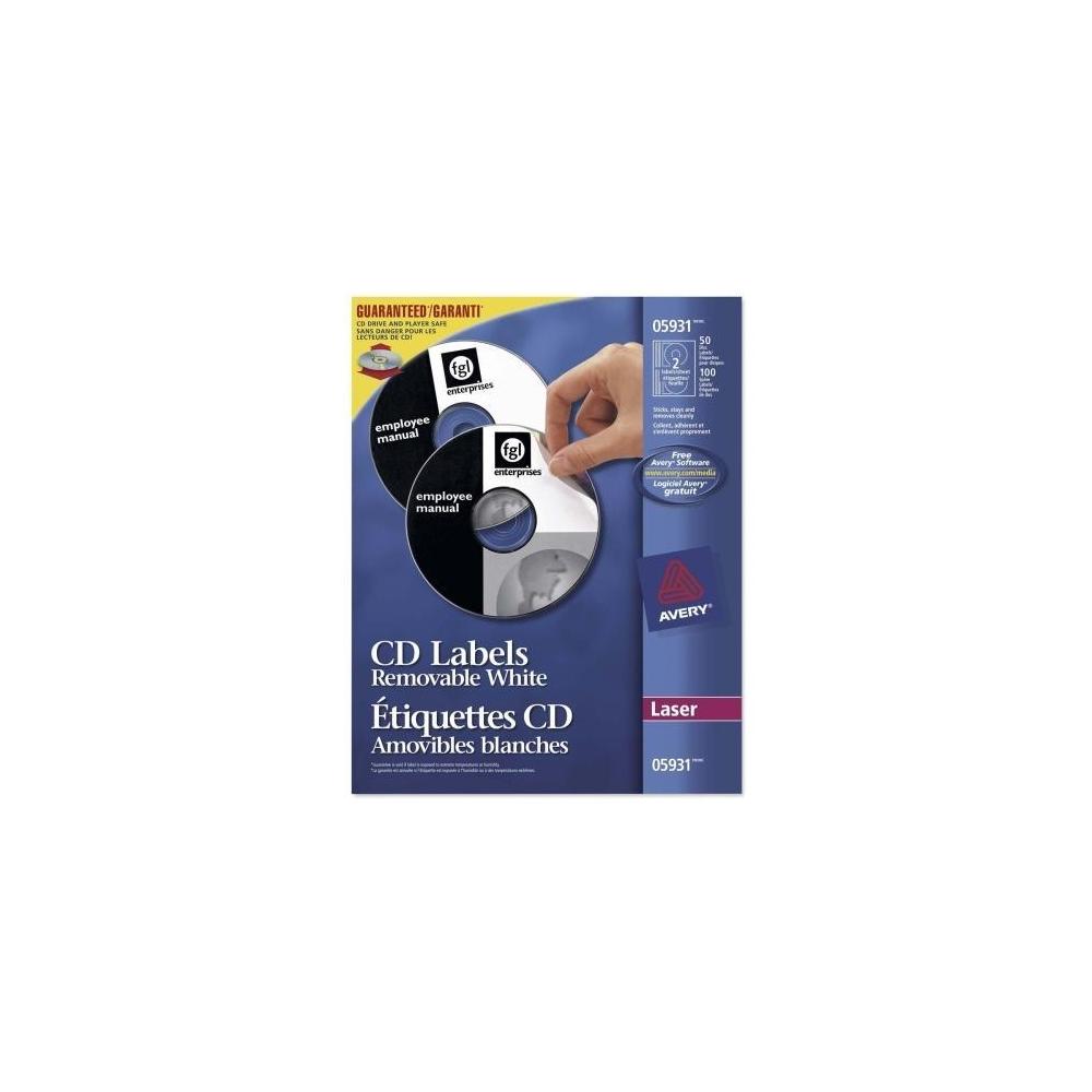 Avery CD/DVD Label(s) 50 Sheet - Laser - White