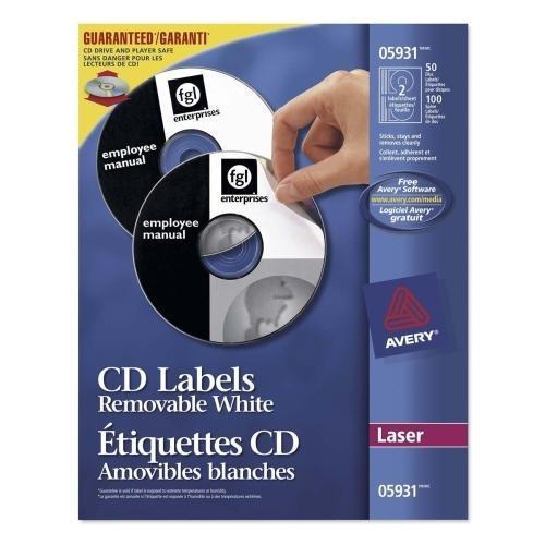Avery CD/DVD Label(s) 50 Sheet - Laser - White