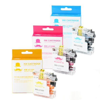 Brother LC105 Compatible Color Ink Cartridge Combo Extra High Yield C/M ...