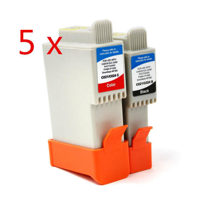 10 pack Canon BCI-24 Series Black and Color New Compatible Ink Combo Set