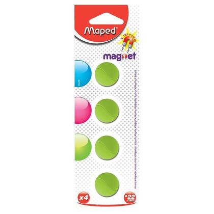 Maped® Round Magnets with Assorted Colors - 22mm (Package of 4) 164202