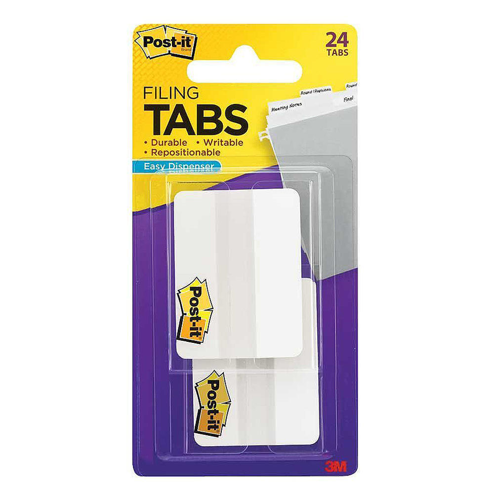 Post-it® Durable Filing Tabs for Files & Folders, 2" Wide, 24 Tabs/Pack