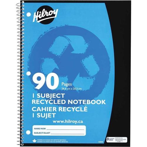 Hilroy 90 Pages1-Subject Recycled Notebook, 10-1/2" x 8", Assorted ...