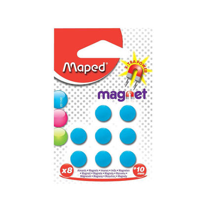 Maped® Round Magnets with Assorted Colors - 10 mm (Package of 8) 164186
