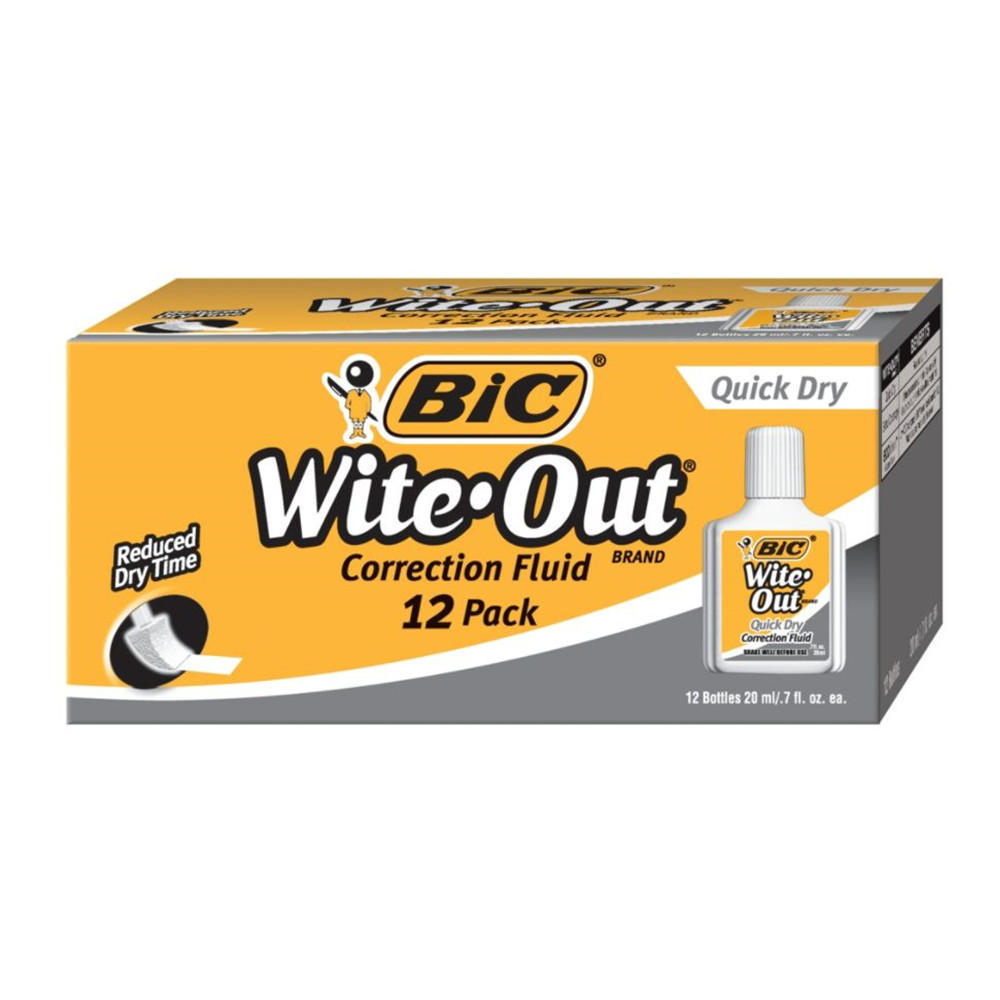 BiC® Wite-Out® Quick Dry White Correction Fluid with Foam Brush