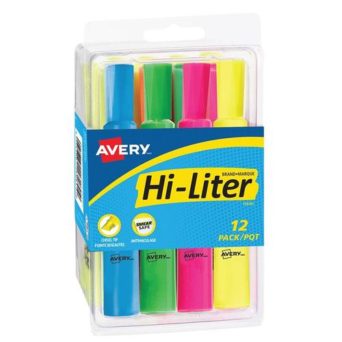 Avery HI-LITER® Desk-Style Chisel Point Highlighter Pen,Assorted Colors