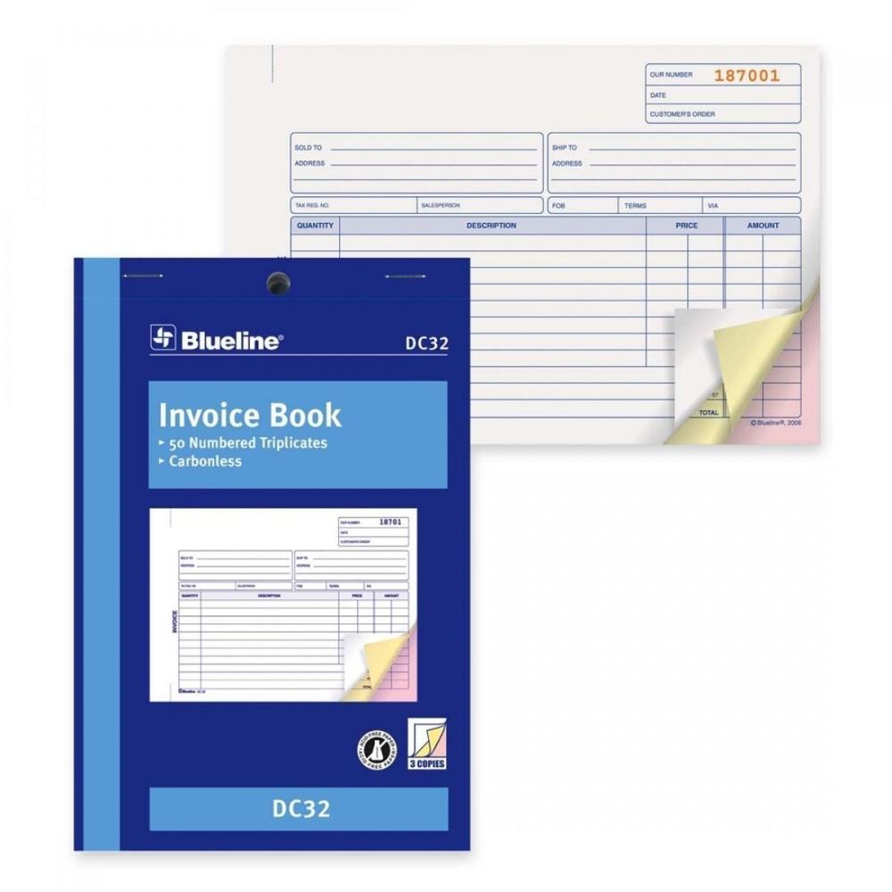 Blueline® Blank Invoice Book Carbonless Copy