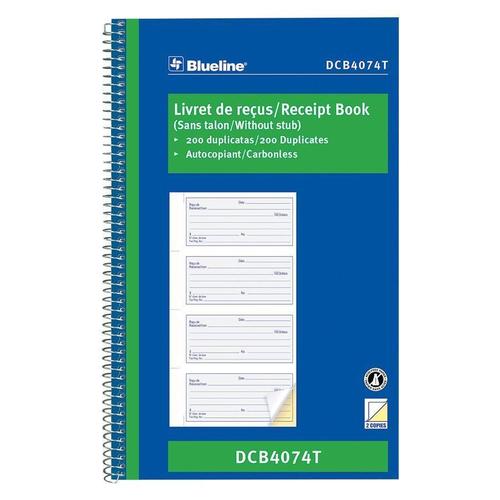 Blueline® Receipt Book without Stub