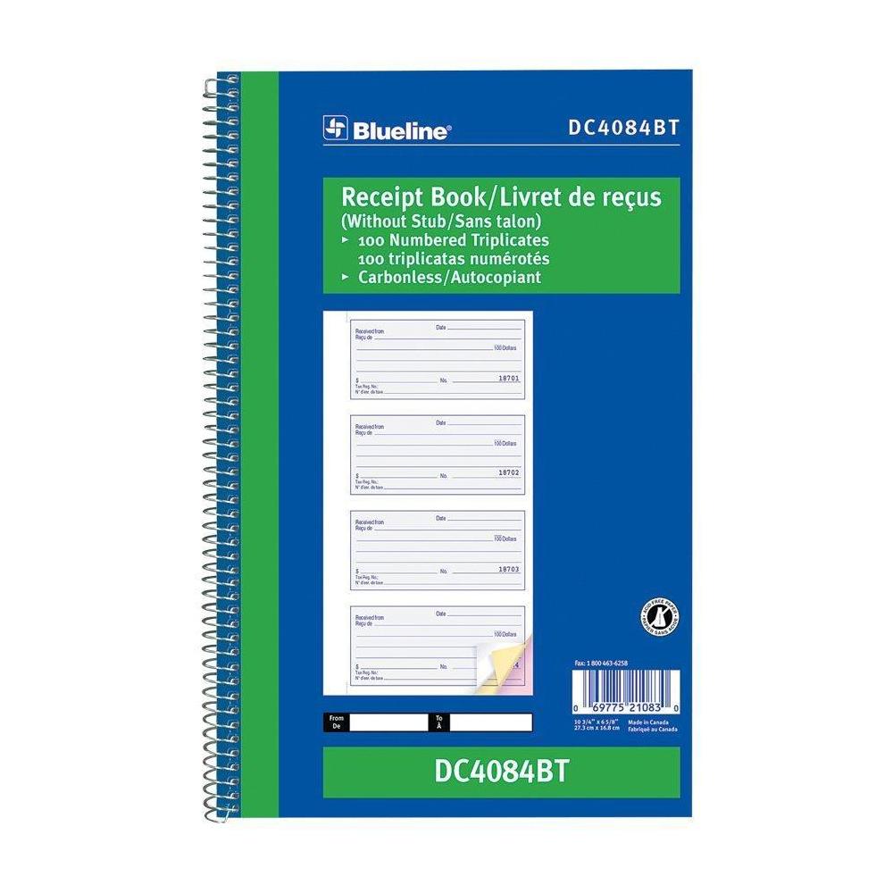 Blueline® Receipt Book without Stub