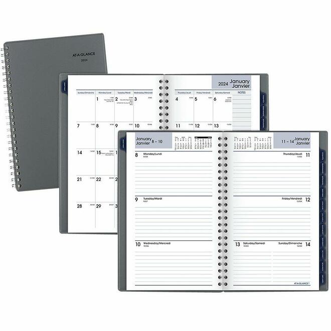 DayMinder traditionnel recyclé hebdomadaire / mensuel Diary 2024, 221655