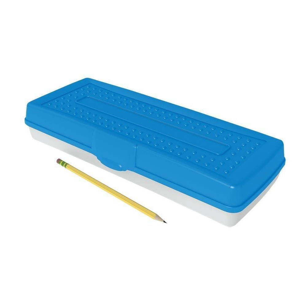 Storex® Durable Plastic Opaque Lid Pencil Box, Assorted Colours