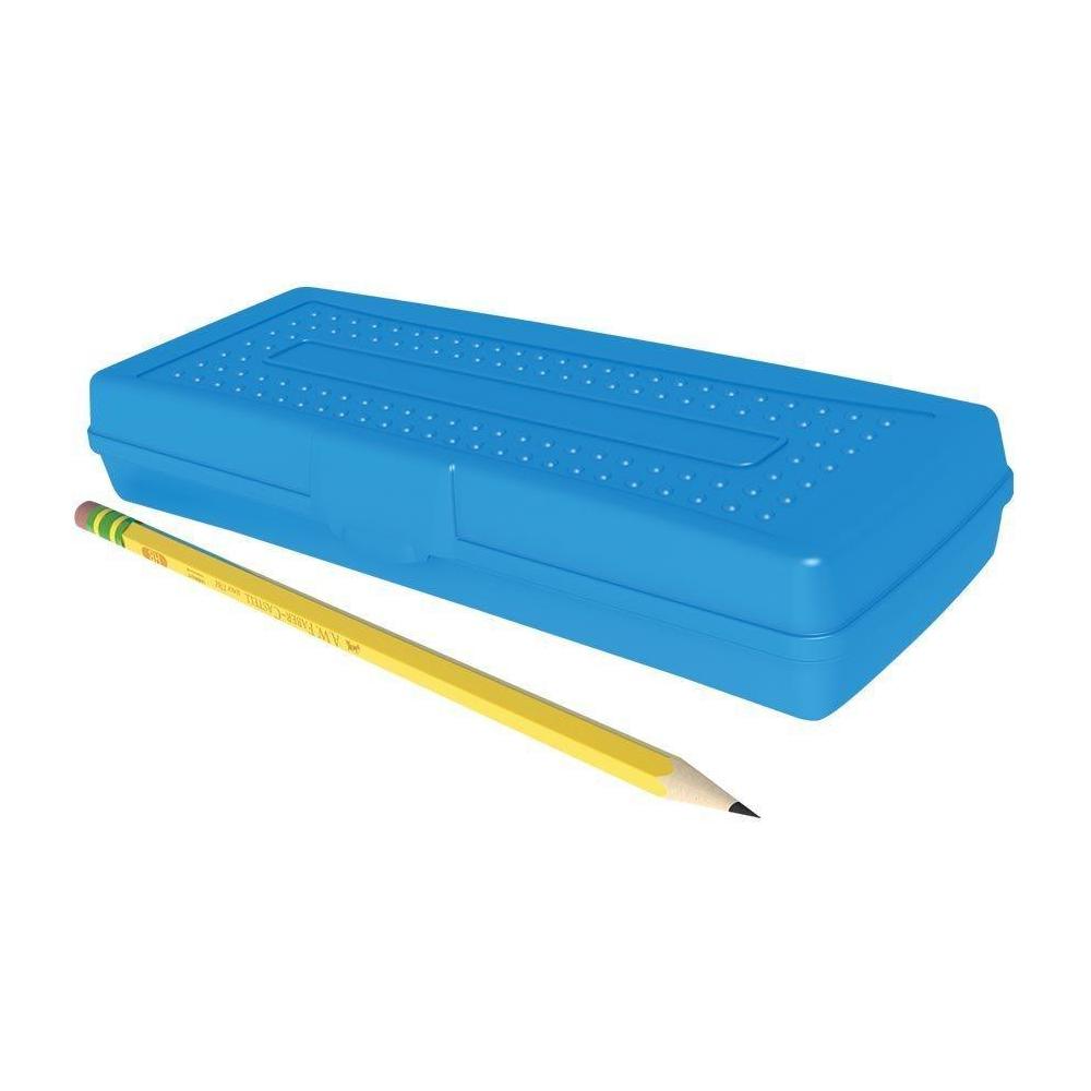 Storex® Durable Plastic Opaque Lid Pencil Box, Assorted Colours