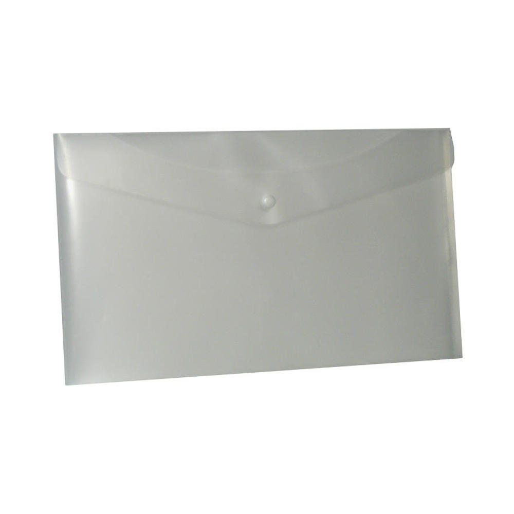Geo® Frosted Snap Button Side Opening Plastic Document Envelope