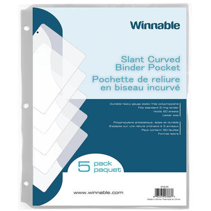 Winnable Polypropylene Slant Static Free Binder Pocket of Letter Size ...