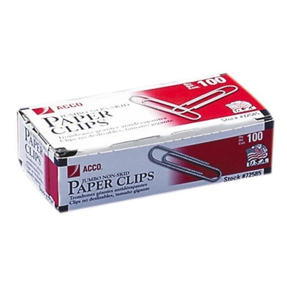Acco Silver Paper Clips, Assorted Size - Silver