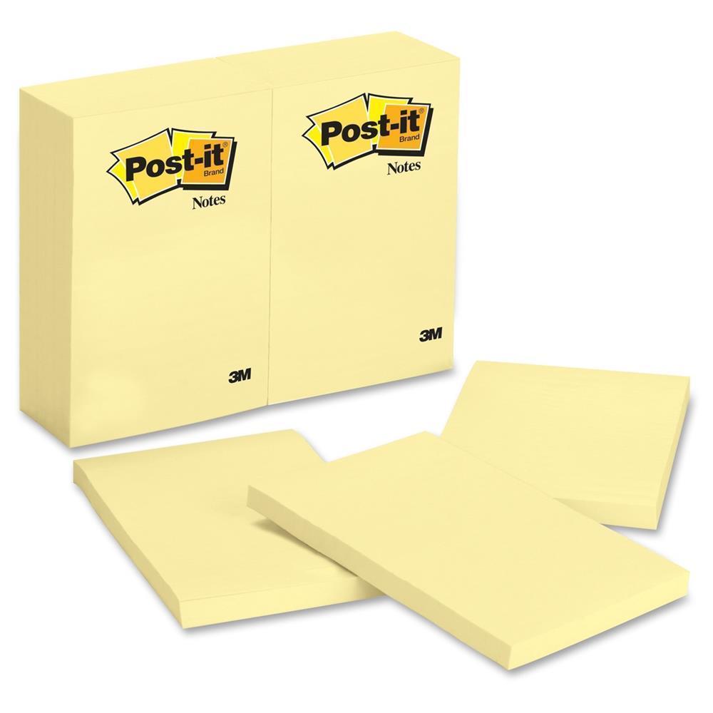 Post-it® Self-Adhesive Notepads,Canary Yellow
