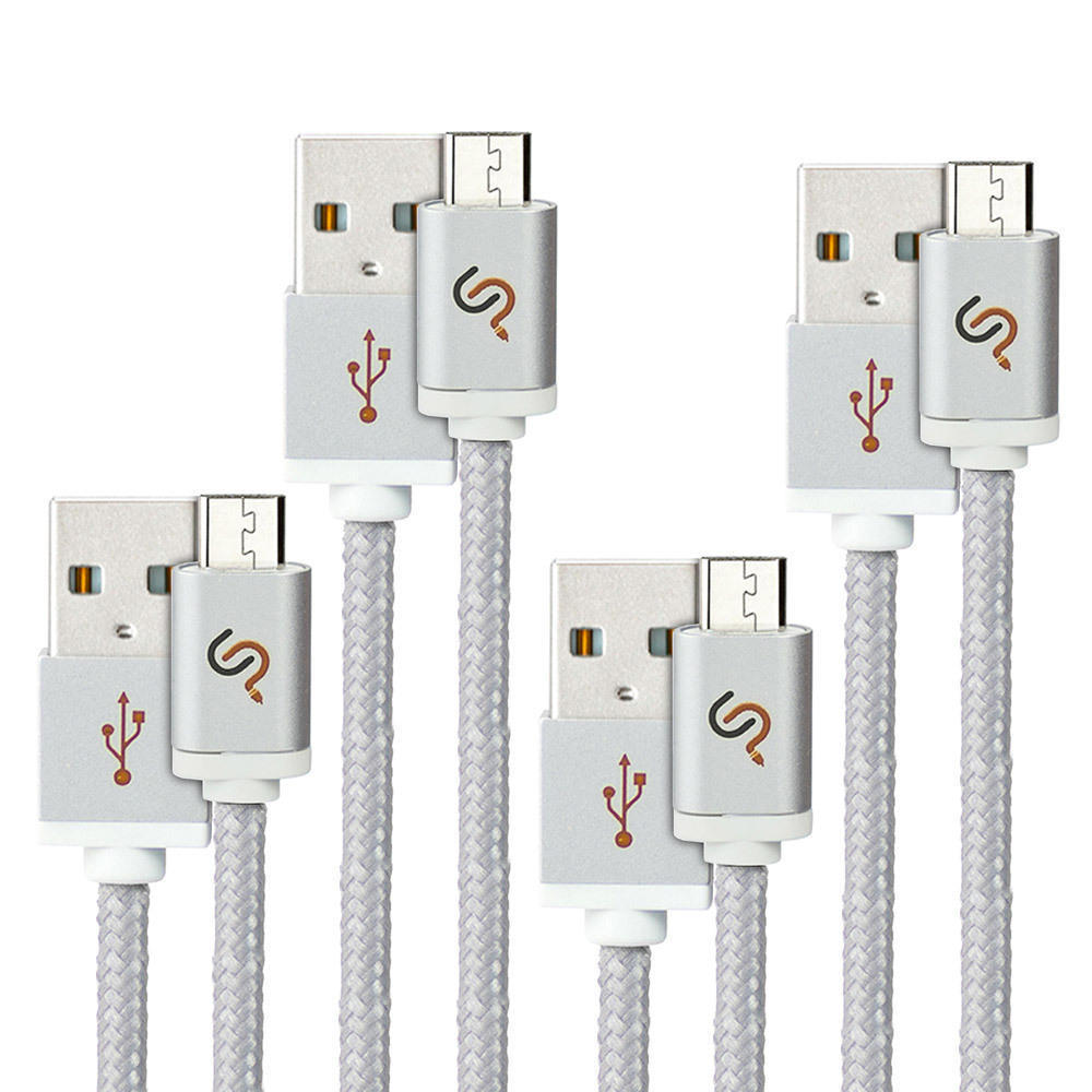 Hi-Speed USB 2.0 Micro USB Charging/Sync Cable with Nylon Braided - 6ft ...