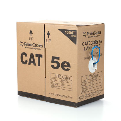1000ft Bulk Cat5e Cable - CL2 In-wall Rated - PrimeCables