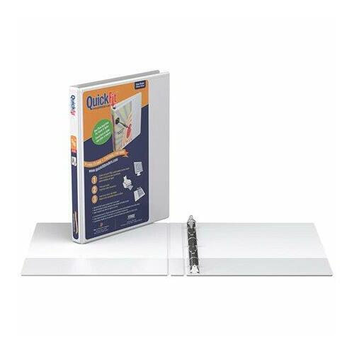 QuickFit® Presentation Binder with 2 clear pockets, Round rings. Letter ...