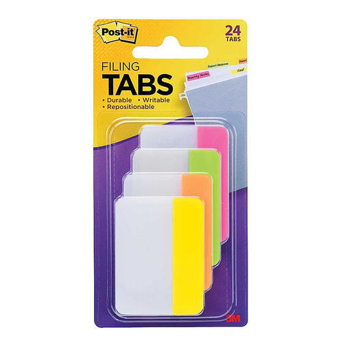 Post-it® Durable Filing Tabs for Files & Folders, 2" Wide, 24 Tabs/Pack