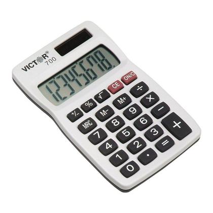 Victor® 700 8 Digit Pocket Calculator, White
