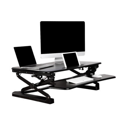 Ergonomic Sit-Standing Desk Riser - Wide Monitor Support - Black