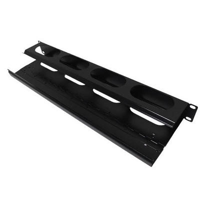 1U 19 Inch Rackmount Cable Management Panel, Hinged Type