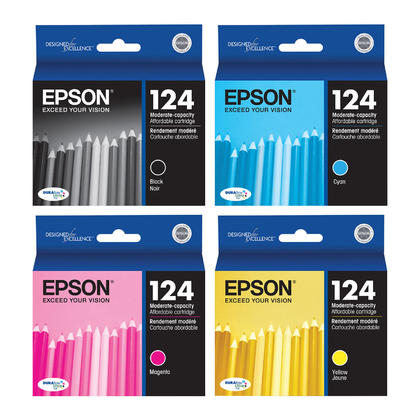 Epson 124 Black and Color C/M/Y Ink Cartridges (T124120-BCS), Moderate ...