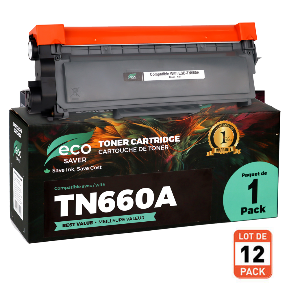 Brother TN660 Compatible Black Toner Cartridge, High Yield