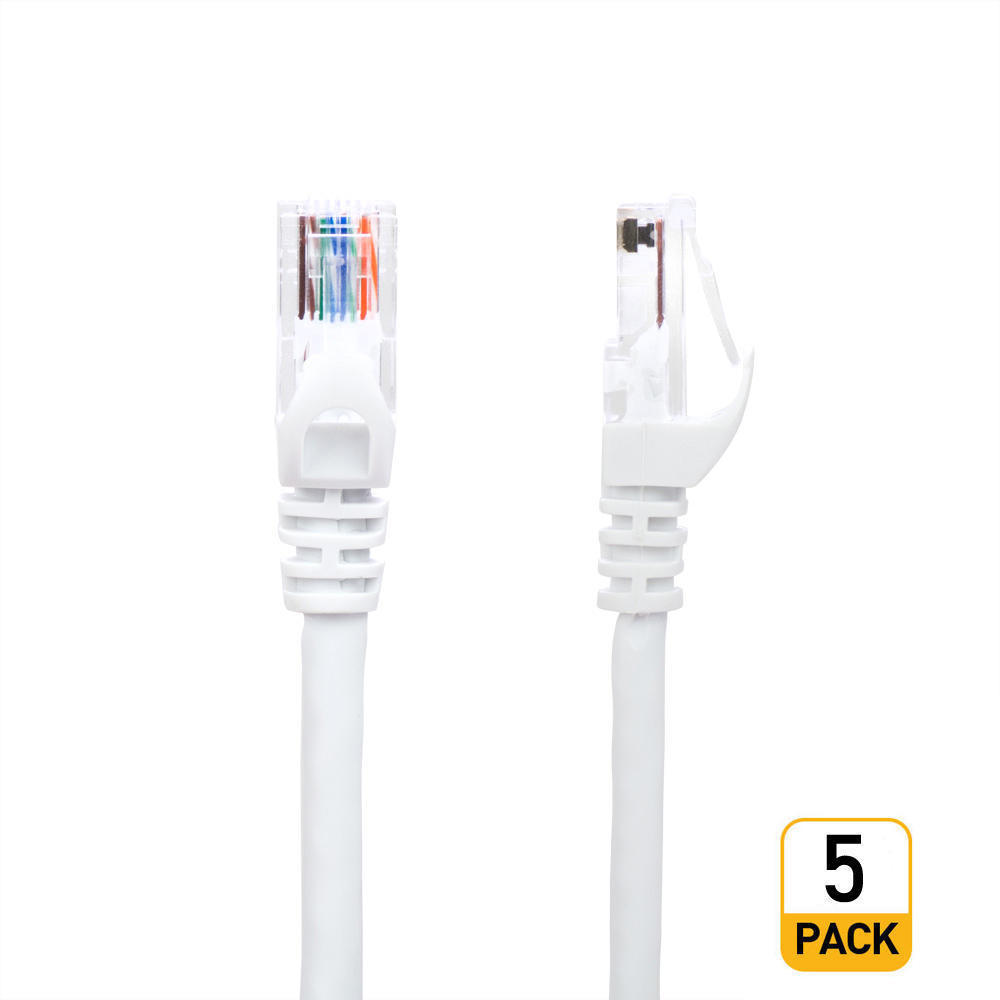 0.5FT Cat5e 350MHz UTP 24AWG Ethernet Network Cable - White - PrimeCables®