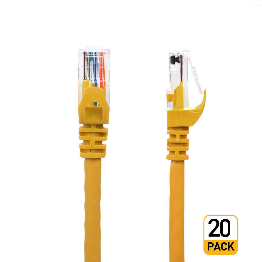 Cat6 24AWG Snagless UTP PVC Ethernet Network Patch Cable - Yellow - PrimeCables®