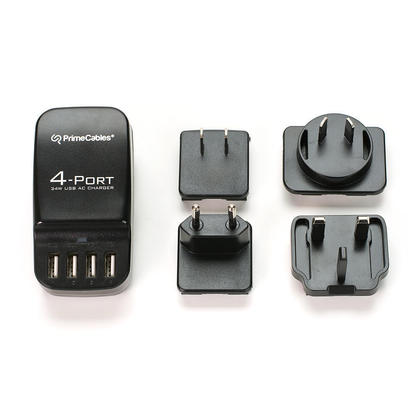 4-Port Smart Charging 34W 6.8A USB Wall Charger with International ...