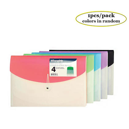 Winnable Poly Expanding Step File with 4 Pockets,1Pcs/Pack, Assorted Colors