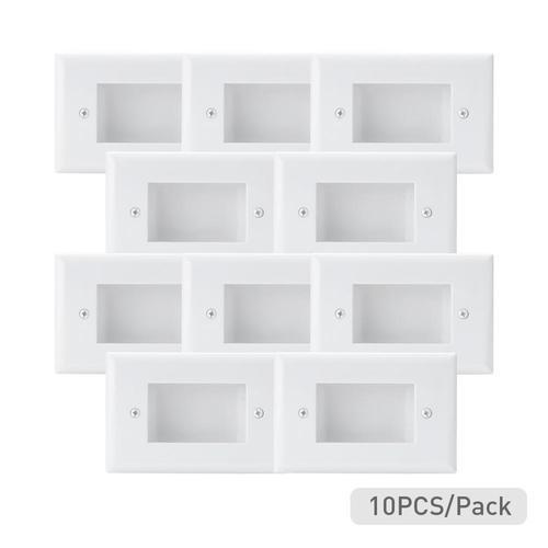 Easy Mount Low Voltage Cable Recessed Wall Plate - White - PrimeCables®