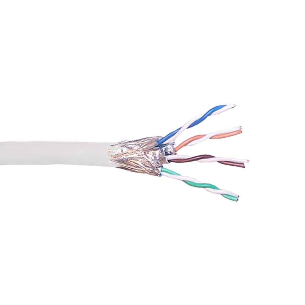 Cat6A 26AWG SSTP Solid Bulk Cable, Stranded, CMR/FT4, 1000ft - White