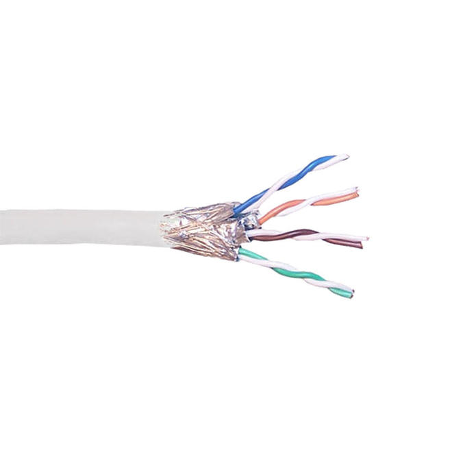 Cat6A 26AWG SSTP Solid Bulk Cable, Stranded, CMR/FT4, 1000ft - White