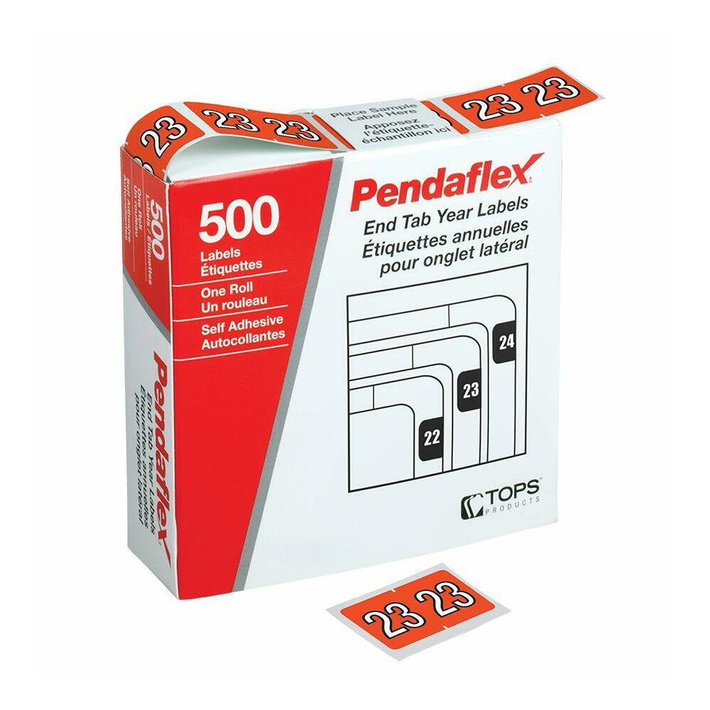 Pendaflex® End Tab Year Filing Labels, 2023, orange, 828882