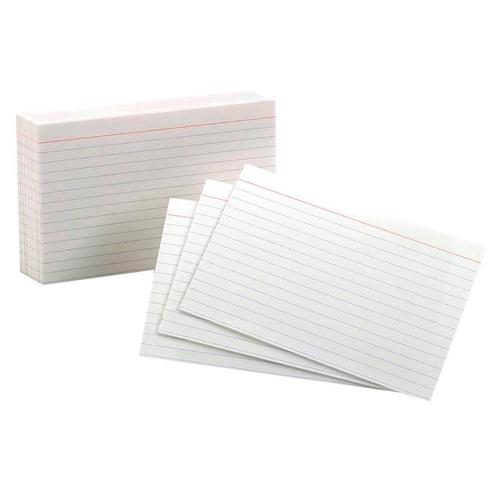 Oxford® White 85 lb Index Cards, SFI Certified, Ruled On One Side, 100 ...