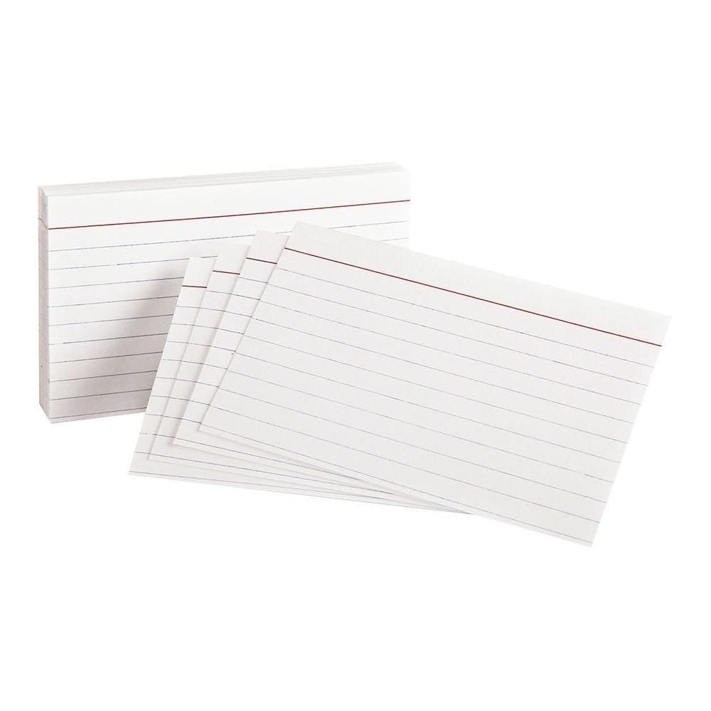 Oxford® White 85 lb Index Cards, SFI Certified, Ruled On One Side, 100 ...