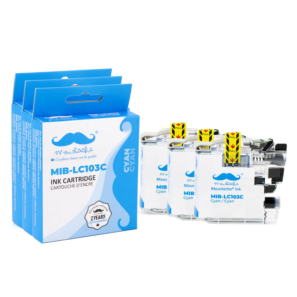 Brother LC103C Compatible Cyan Ink Cartridge High Yield - Moustache®