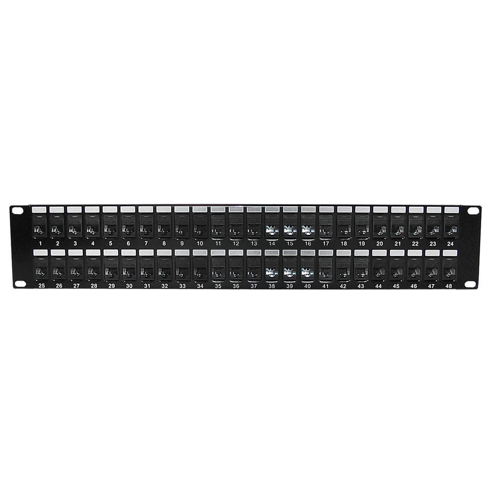 48-Port Cat6A Patch Panel, 19" Rackmount 2U - 110 Punch-Down