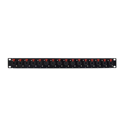 16-Port 1/4" TRS Female Patch Panel, 19 Inch Rackmount 1U