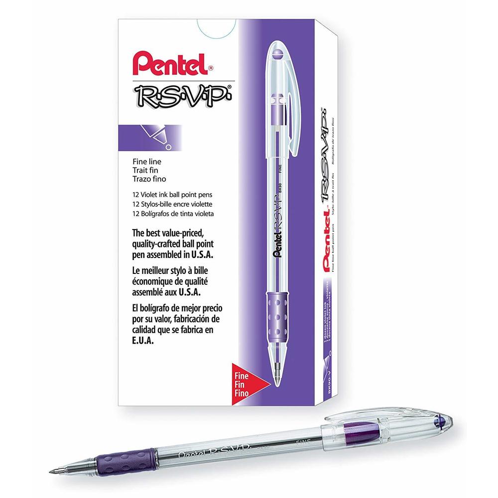 Pentel RSVP® Ballpoint Pen 0.7mm Fine Tip, 12/Box