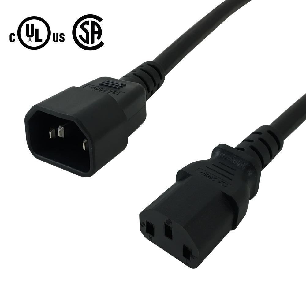 IEC C13 to IEC C14 Power Cable - 16AWG SJT