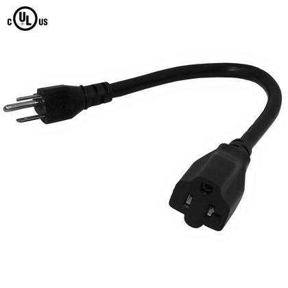 1ft NEMA 5-15P to NEMA 5-20R Power Cable - 14AWG SJT