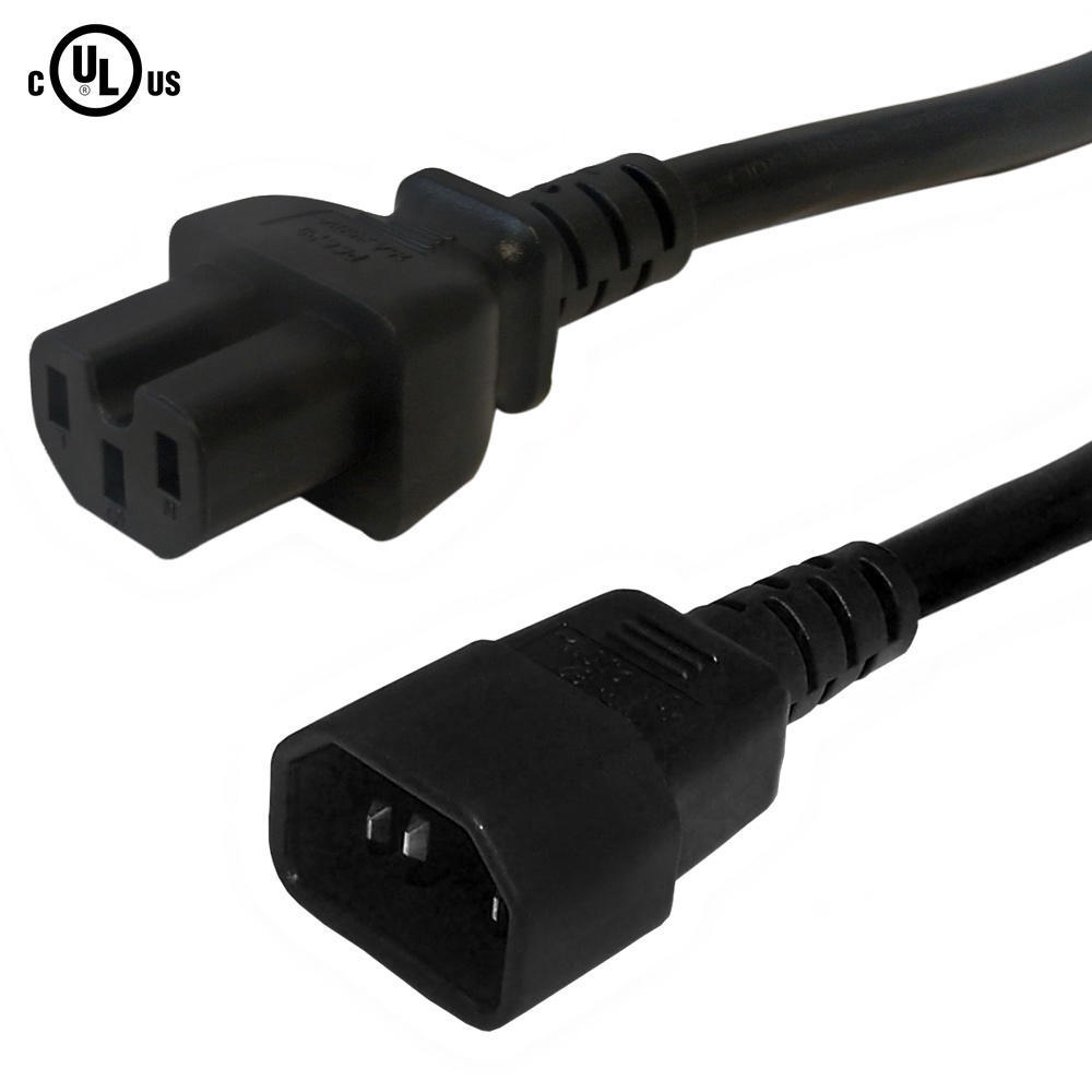 Durable IEC C14 to IEC C15 Power Cord - 3ft