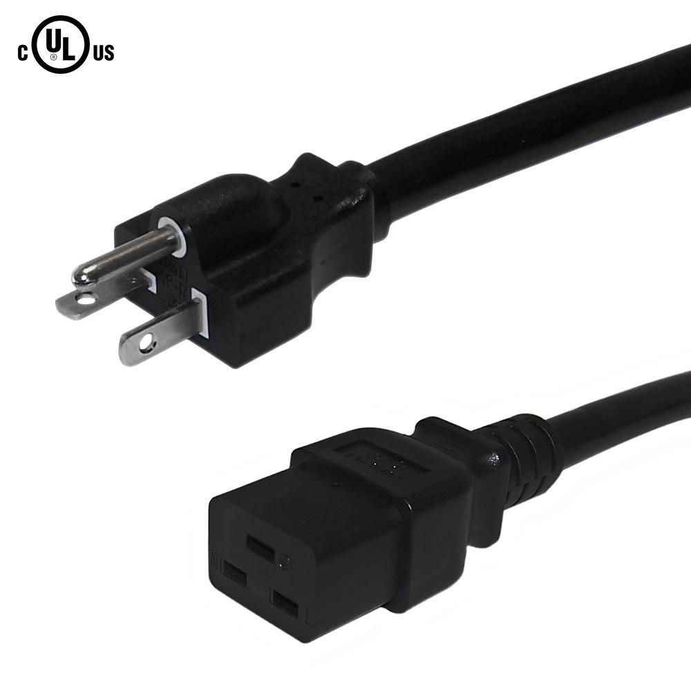 NEMA 5-20P to IEC C19 Power Cable - 12AWG SJT
